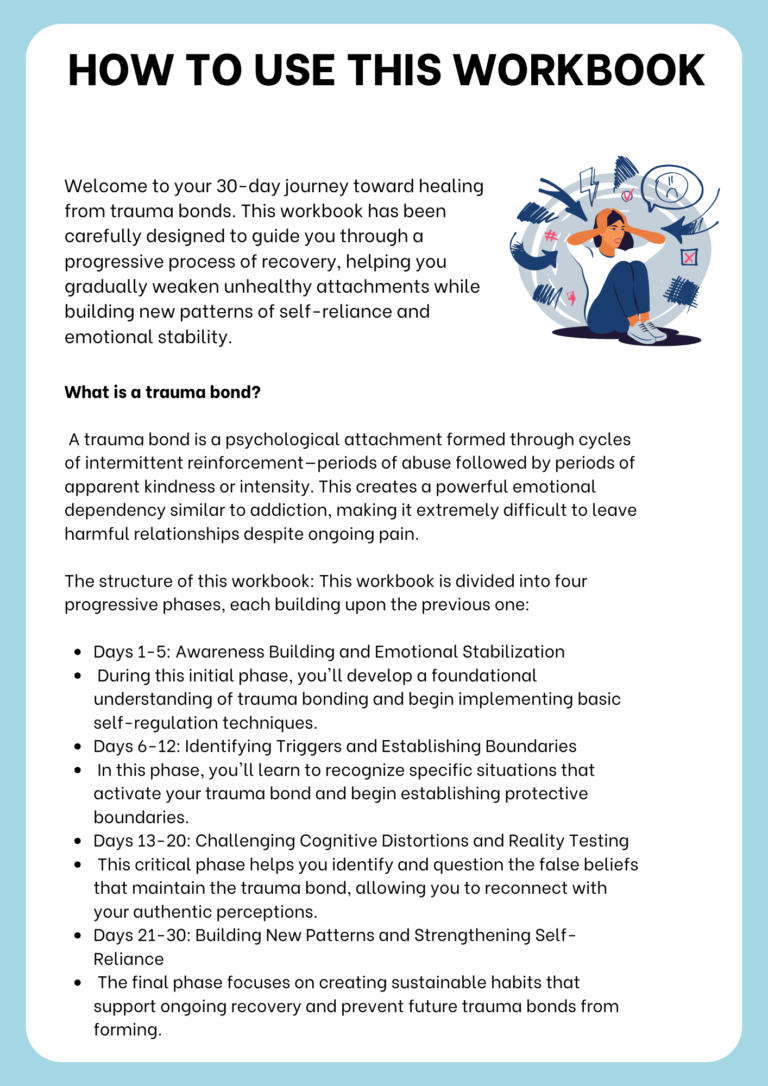 30 Day Trauma Bond Recovery Workbook - Narcissism Exposed